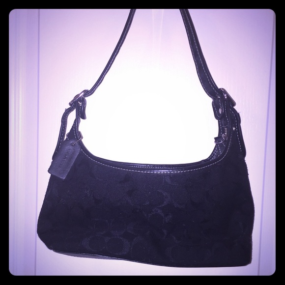 Coach | Bags | Coach Black Logo Small Shoulder Purse | Poshmark